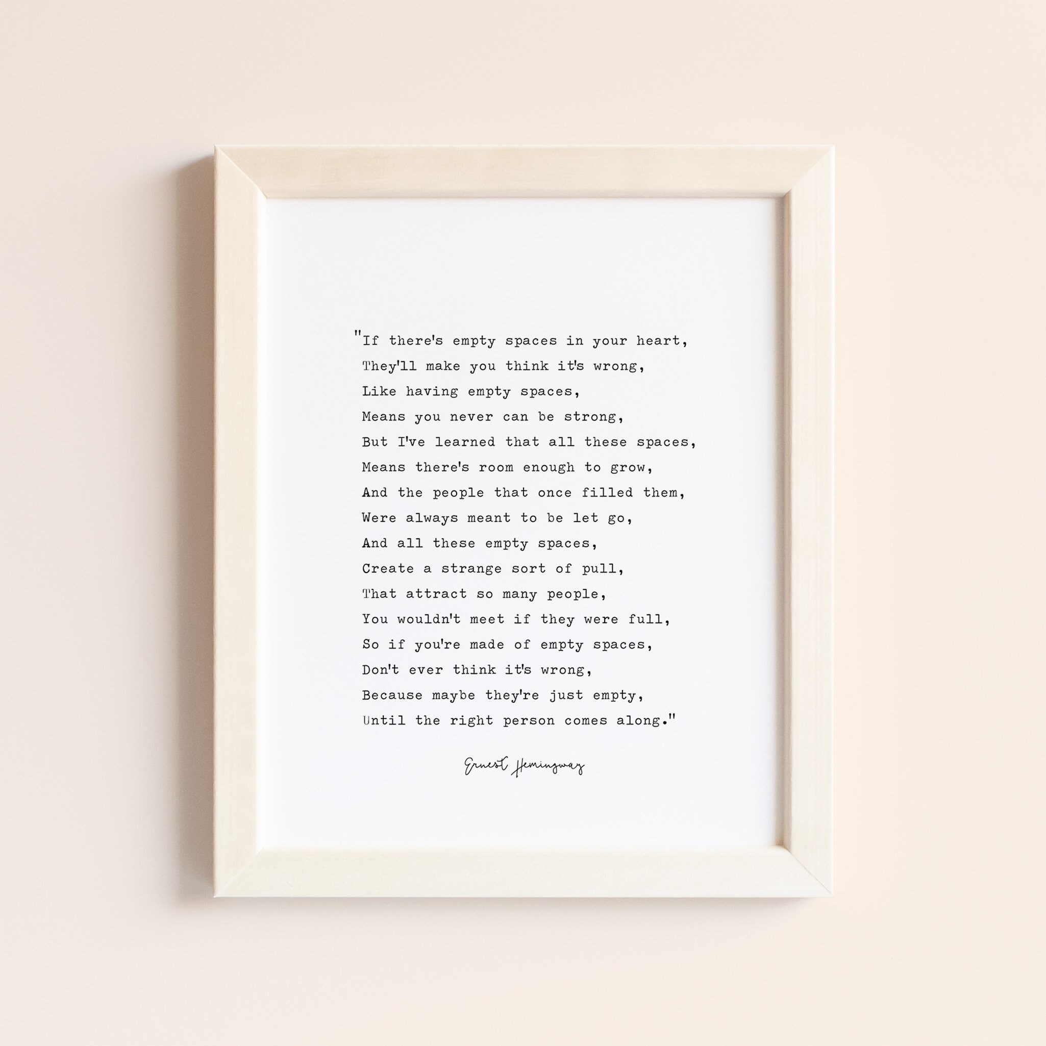 Inspirational wall art framed quote wall art Ernest | Etsy