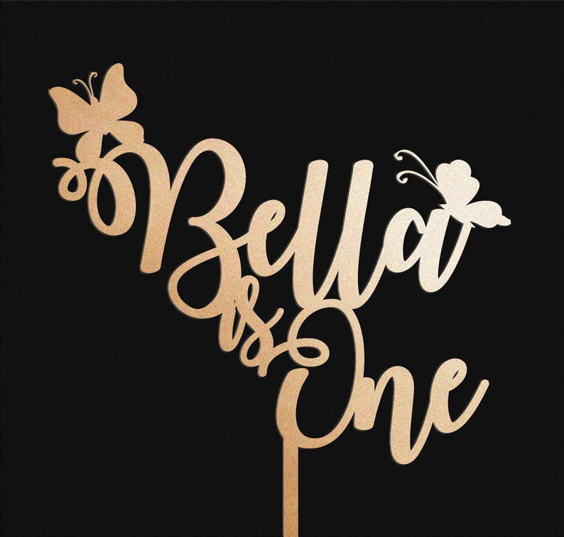 Customized Name and Age Cake Topper,age and Name Topper With Butterfly ...