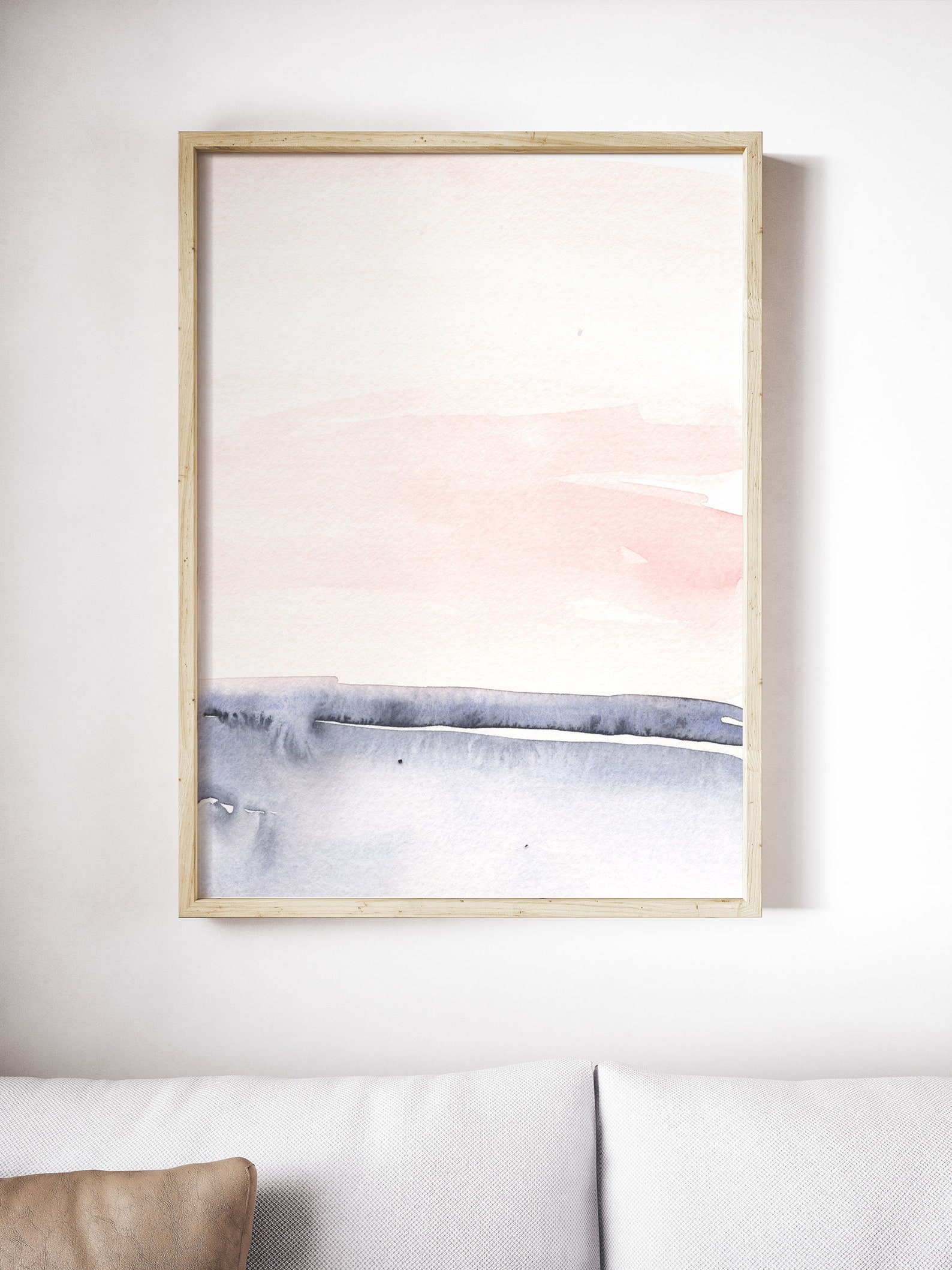 Abstract Poster Pink and Blue Painting Scandinavian | Etsy