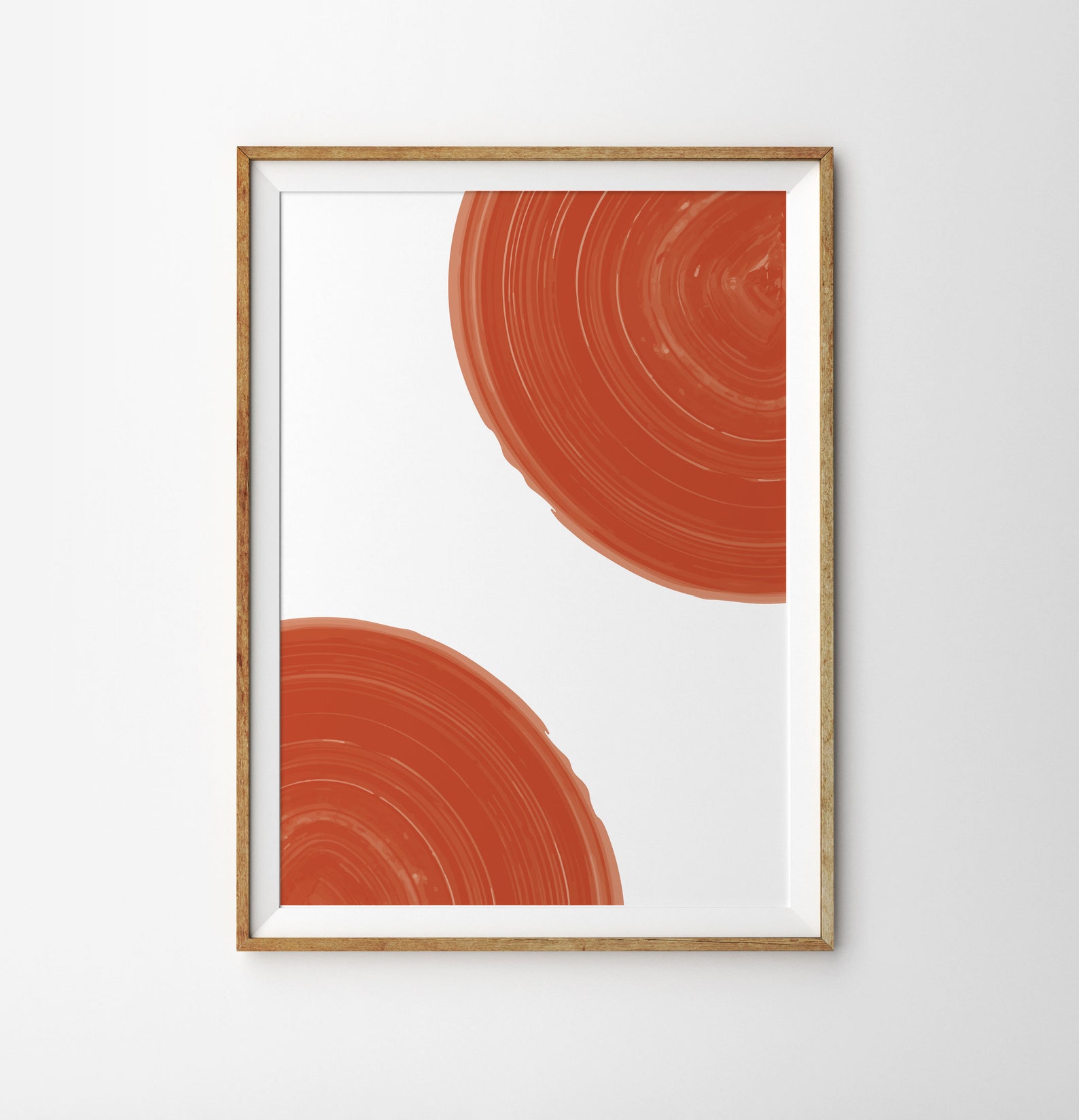 Orange Abstract Art Poster Mid Century Burnt Orange Art Print Large ...