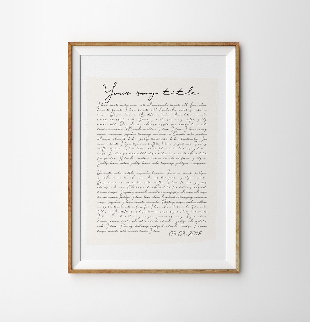 One Year Wedding Anniversary Gift, Wedding Vows Art Print Poster ...