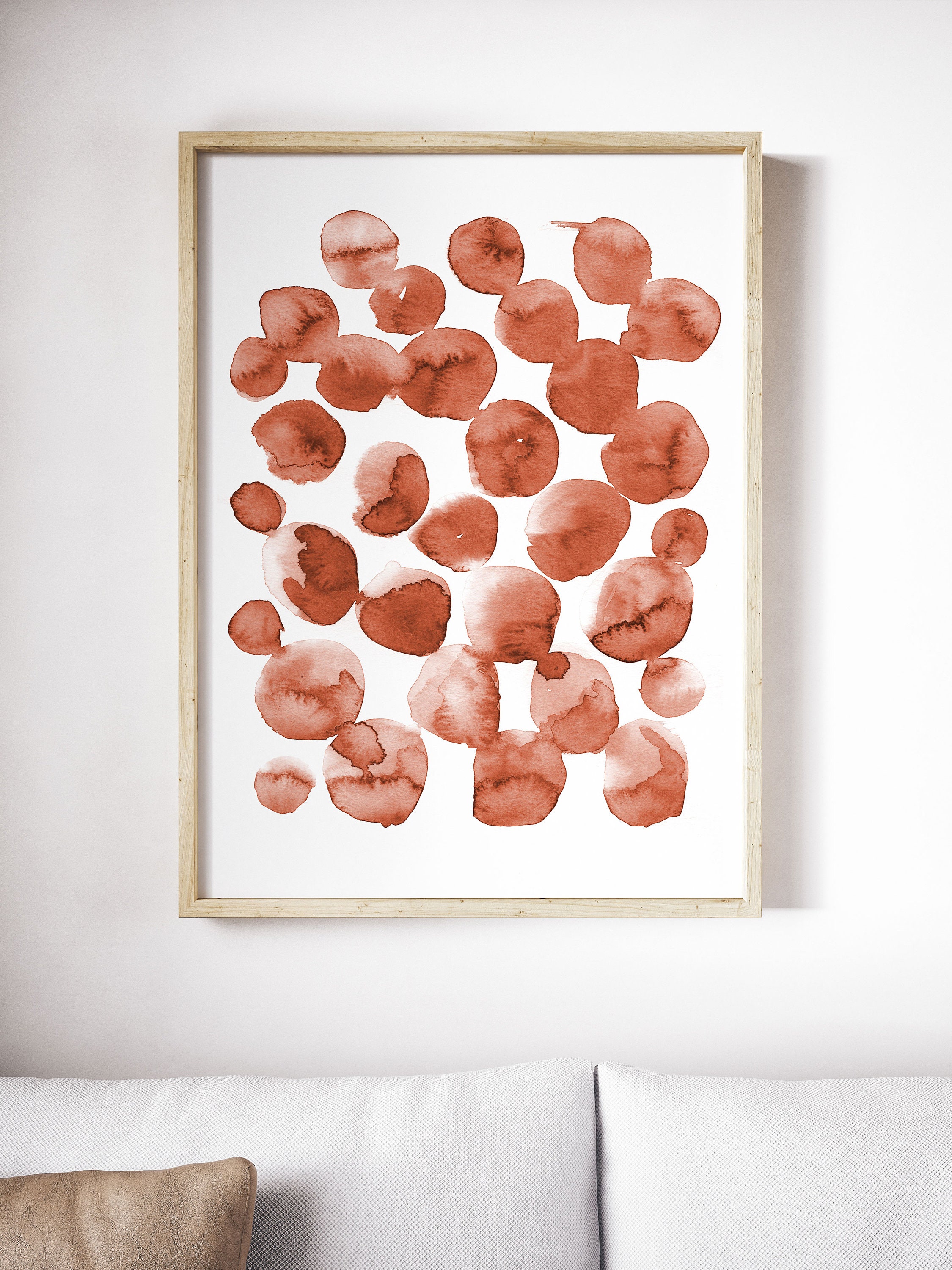 Abstract Art Orange Poster Bundle Mid Century Watercolour Art Print ...