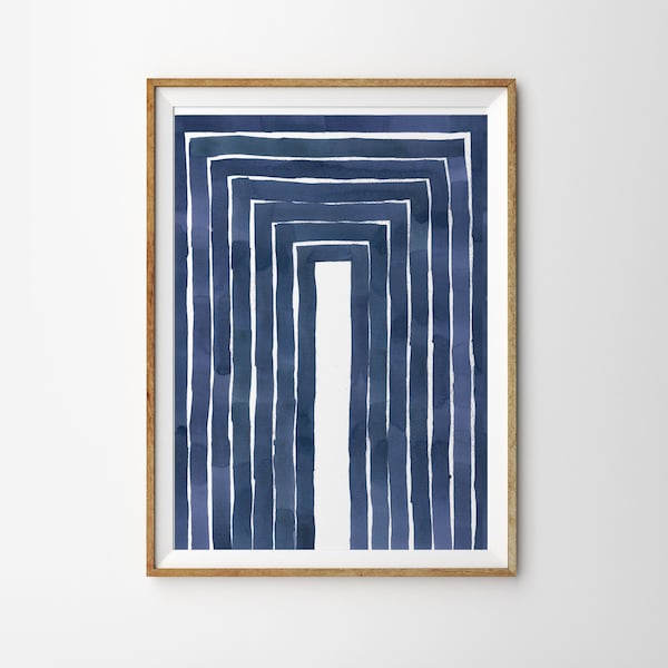 Abstract Art Navy - Etsy
