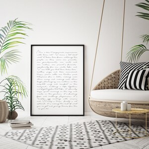 Custom Lyric Poster, Custom Made Song Lyrics Print, Personalized Poster ...