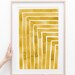 Yellow Ochre Scandinavian Art, Watercolour Poster, Contemporary Home ...