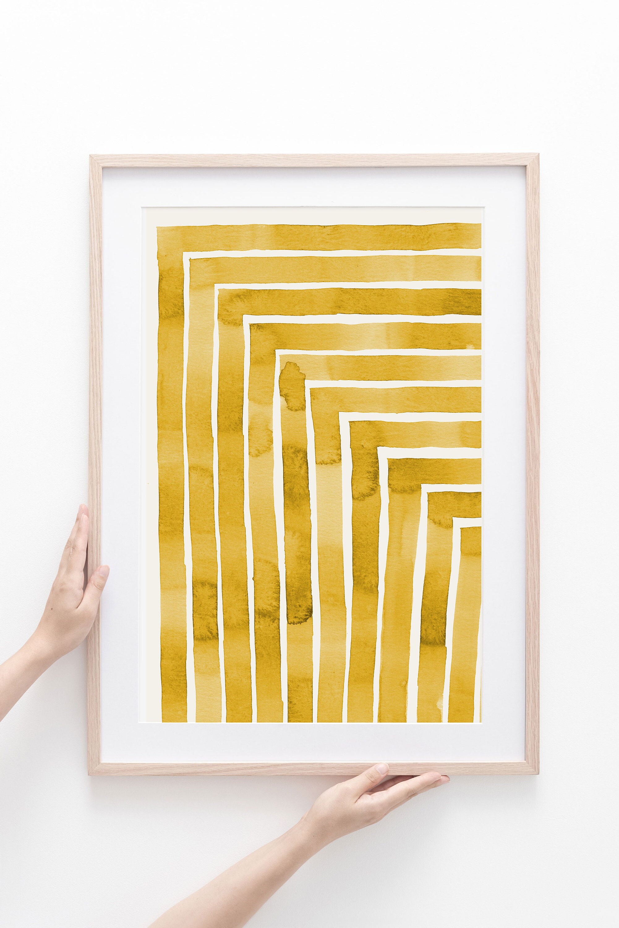 Yellow Ochre Scandinavian Art Watercolour Poster - Etsy Canada