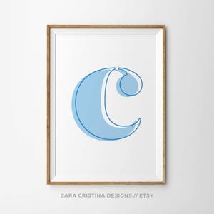 Baby Blue Nursery Boy Room Decor, Custom Letters Initial Prints, Baby ...