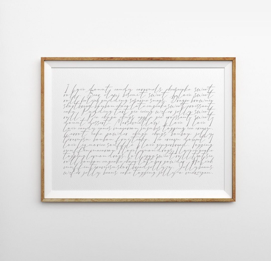Custom Song Lyrics Poster Personalized Text Quote Art Print Custom Text ...