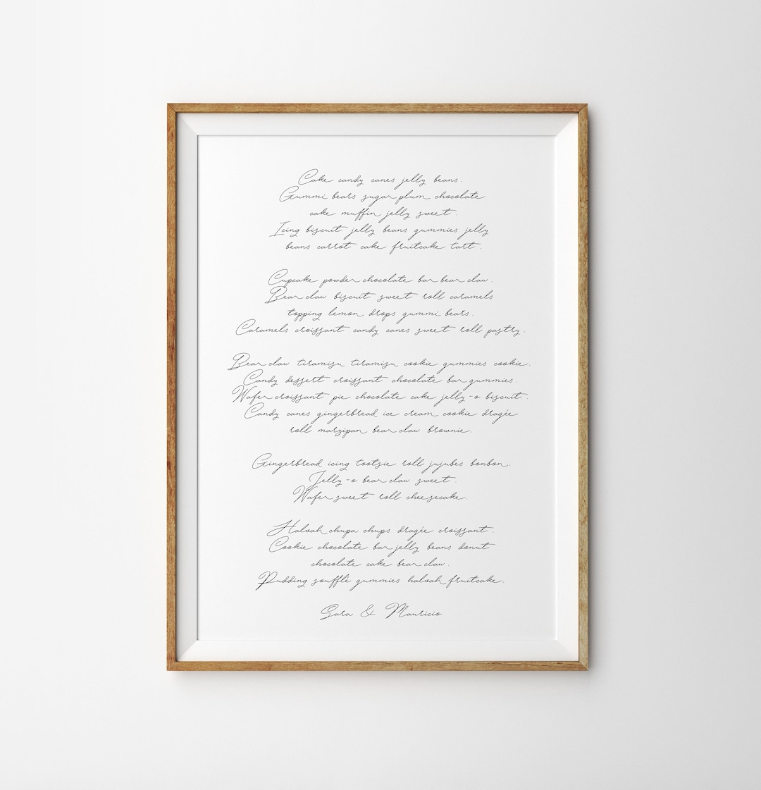 Custom Song Lyrics Poster Personalized Quote Poster Fine Art Print ...