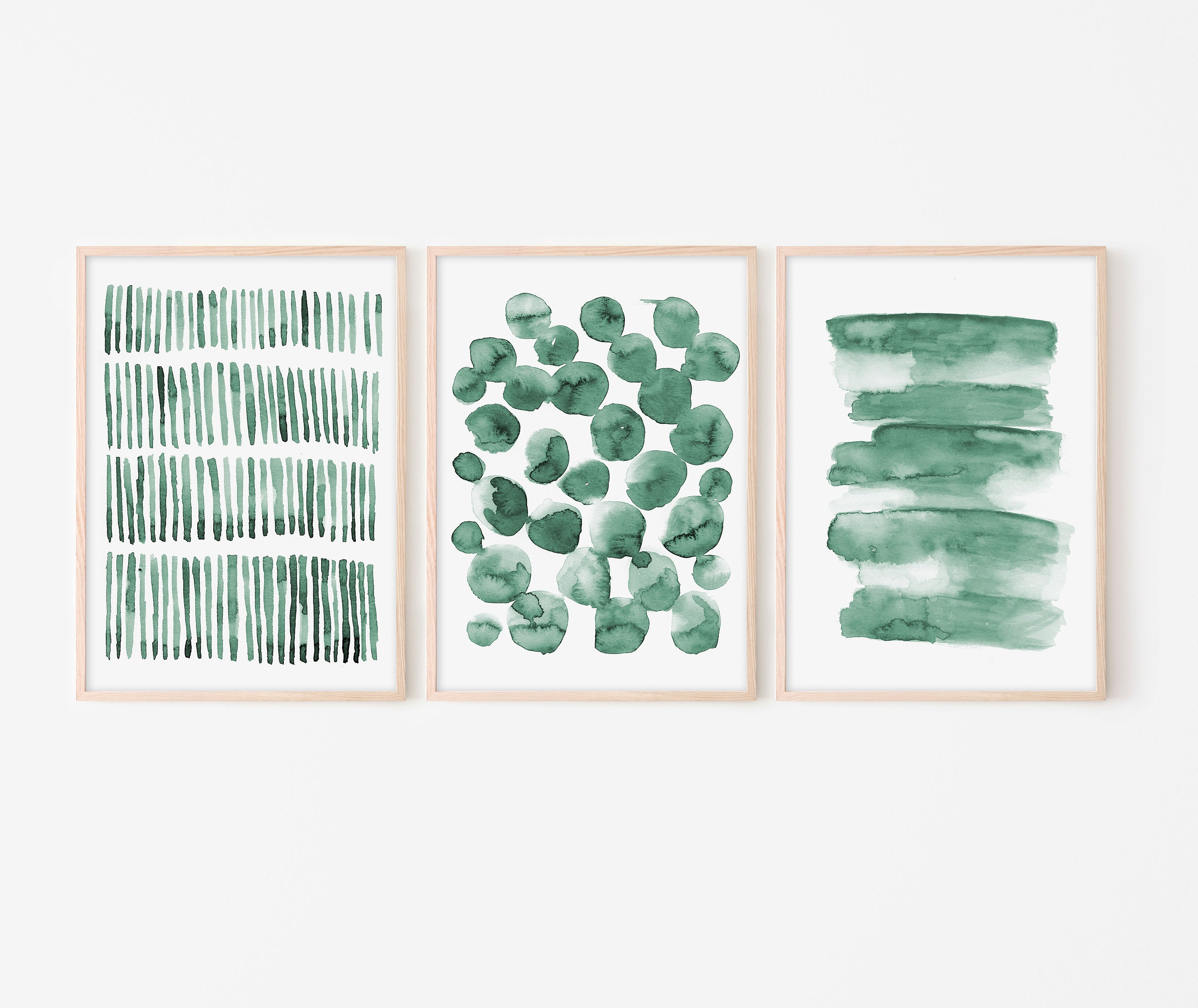Green Abstract Watercolour Print BUNDLE Minimalist Print - Etsy Canada