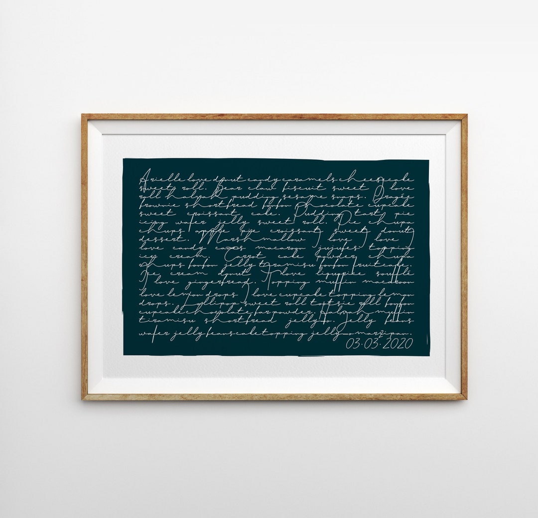 One Year Wedding Anniversary Gift, Wedding Vows Framed Print ...