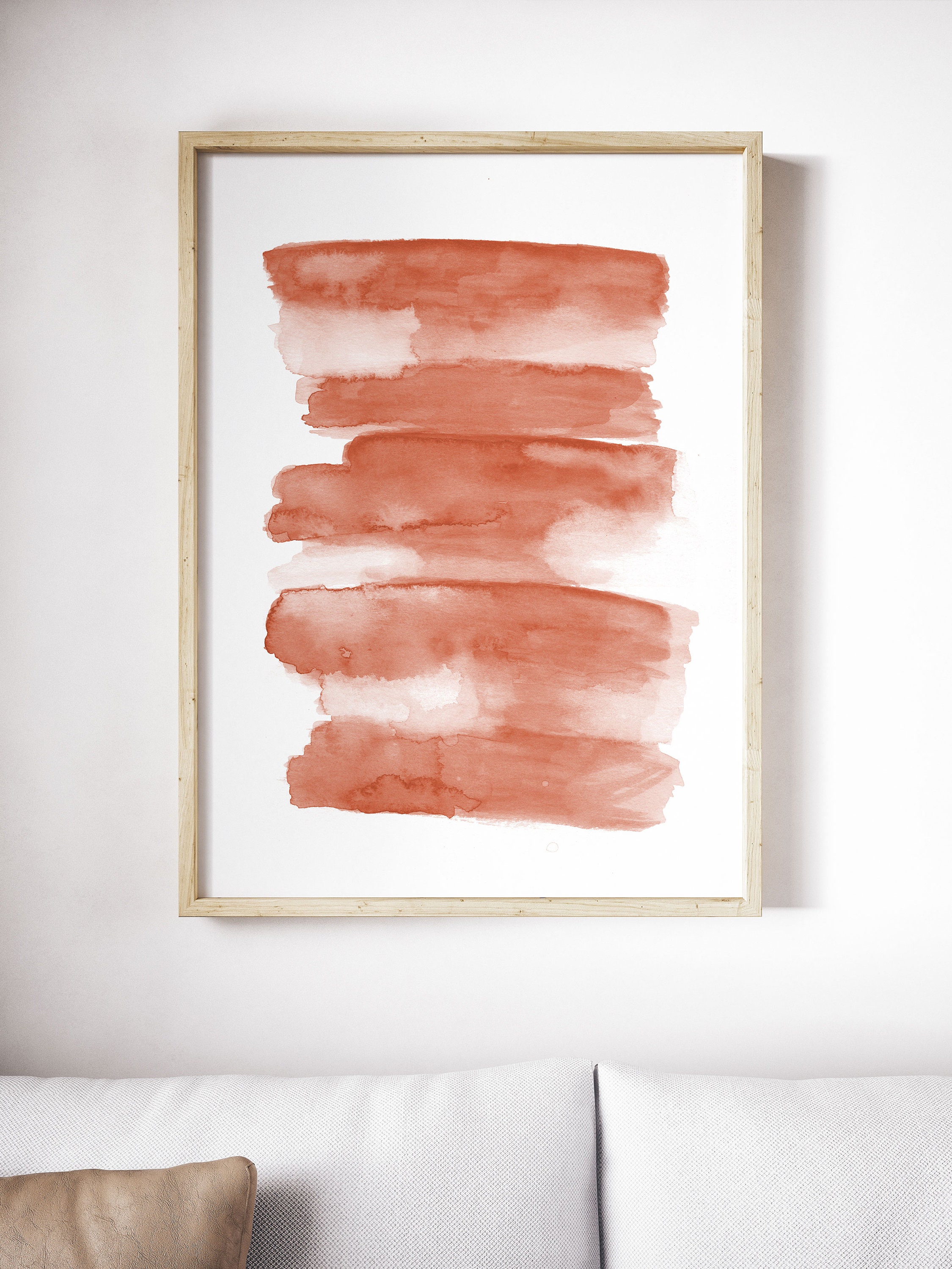 Abstract art orange Poster Bundle Mid Century Watercolour Art | Etsy