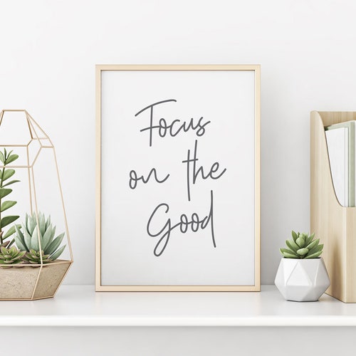 Focus on the Good Inspirational Custom Pink Quote | Etsy