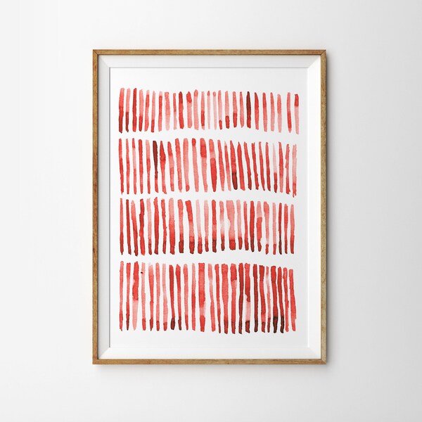 Red Abstract Art - Etsy