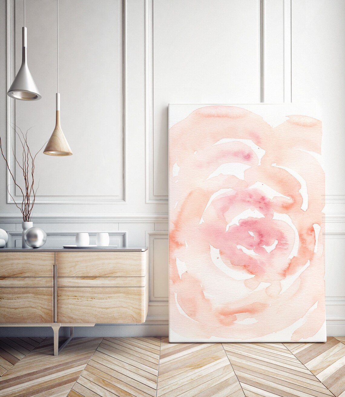 Pink Abstract Watercolor Painting Set of 2, Abstract Art Print ...
