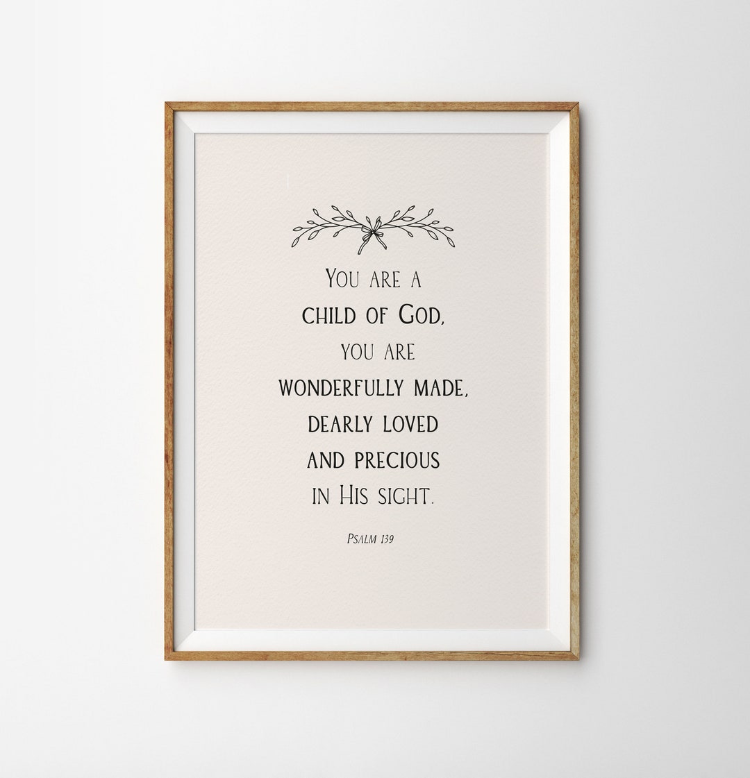 Psalm 139 Christian Wall Art for Nursery, Bible Verse Decor ...
