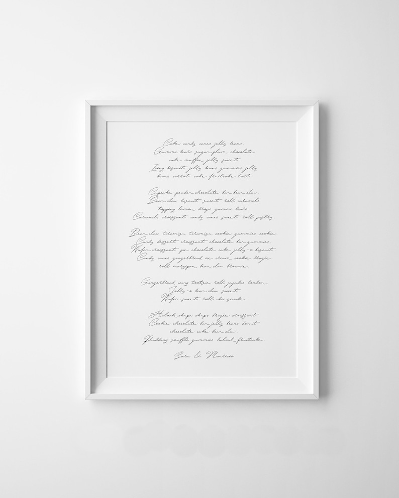 Custom Song Lyrics Poster Personalized Quote Poster Fine Art Print ...