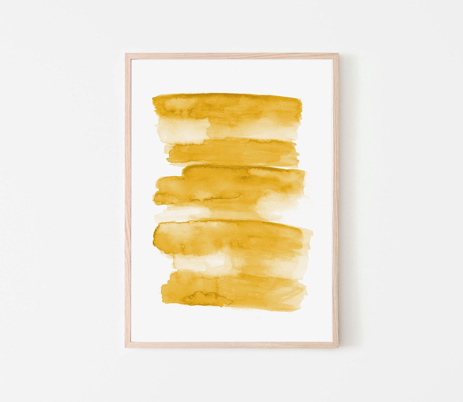 Yellow Ochre Scandinavian Art Watercolour Poster | Etsy