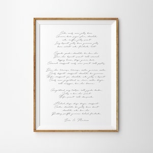 Custom Song Lyrics Poster Personalized Text Quote Art Print Custom Text ...