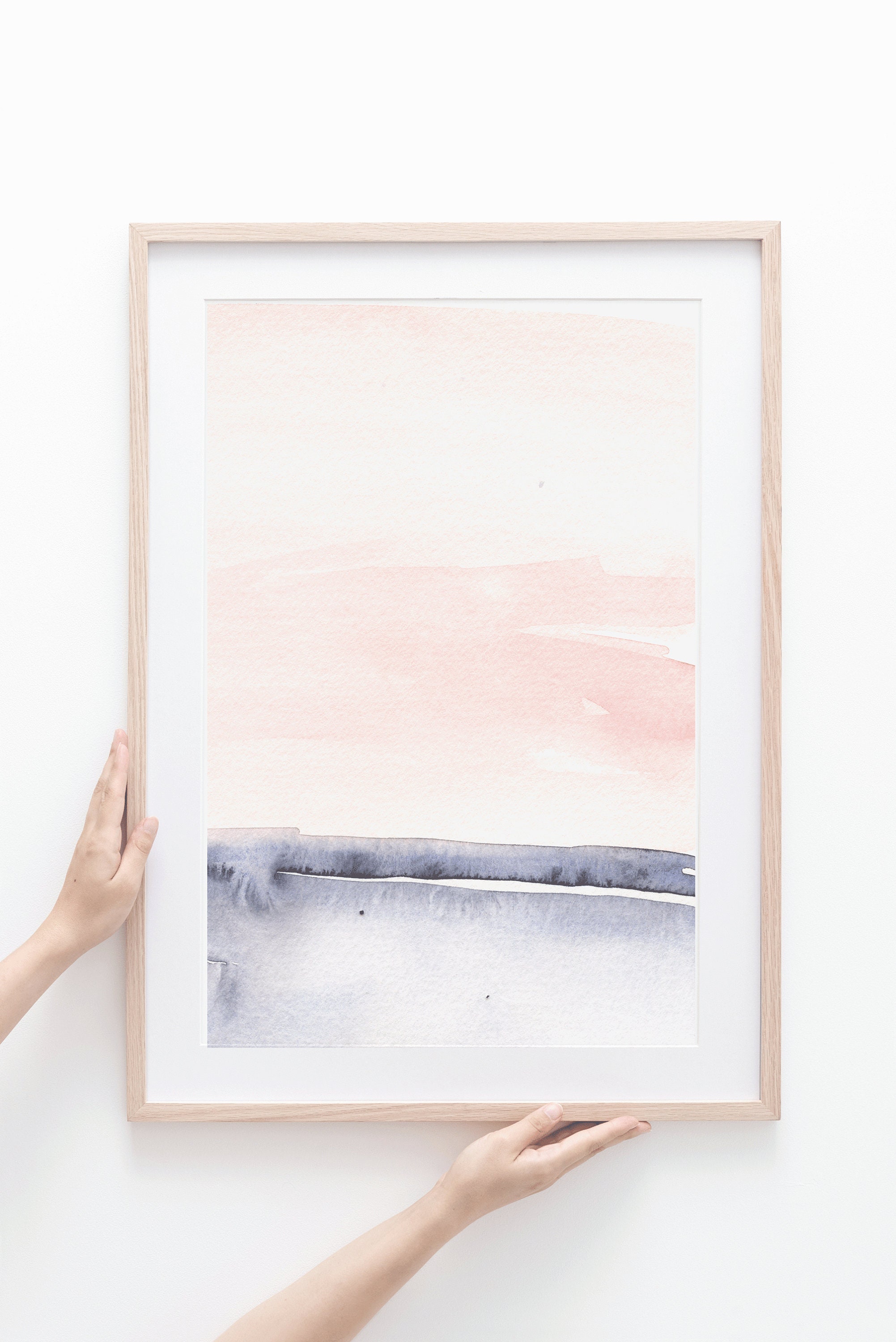 Abstract Poster Pink and Blue Painting Scandinavian | Etsy