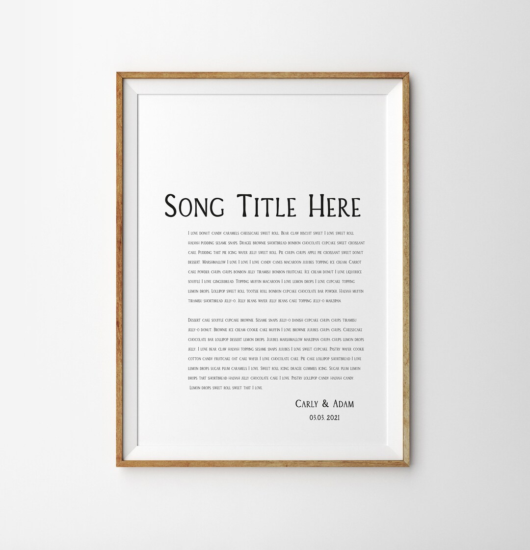 Custom Poem Print Song Lyrics Wall Artcustom Gifts Custom Quote Wall ...