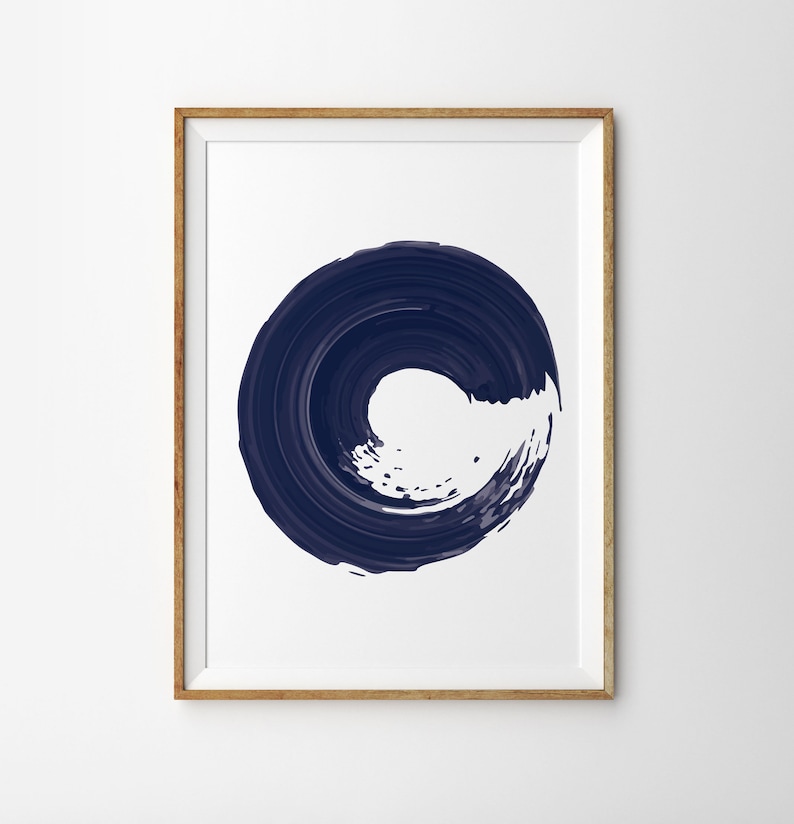 Indigo Abstract Poster Painting Scandinavian Watercolour Art Art Large ...