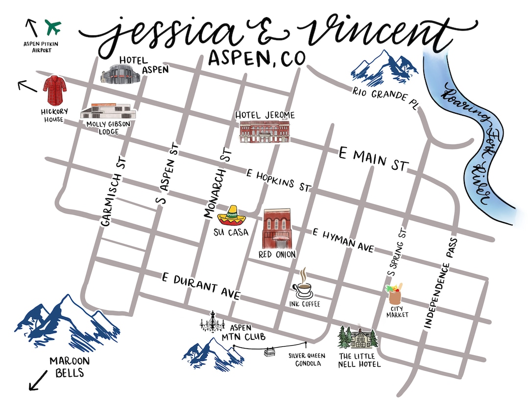 Map Of Downtown Aspen Colorado Colorado Commercial Airports Map | CO