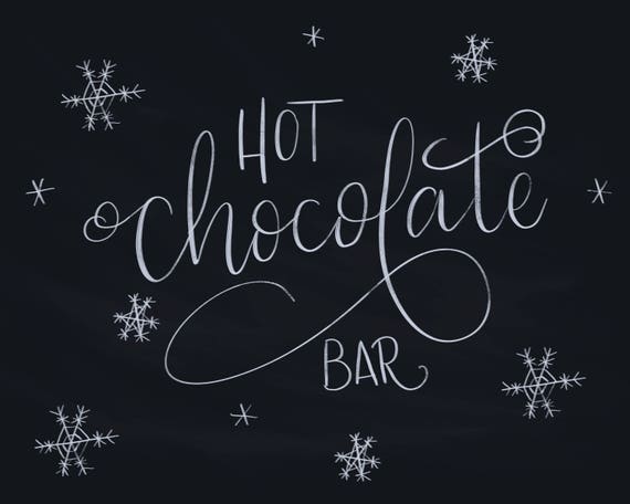 Hot Chocolate Bar Sign Instant Download Hot Cocoa Bar Sign | Etsy