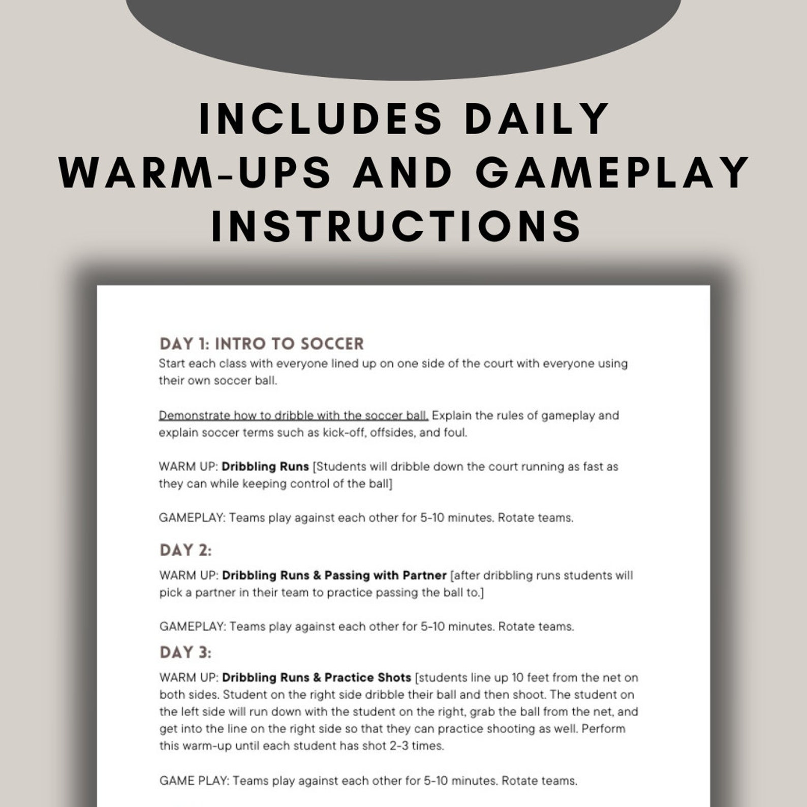 Complete Physical Education Packet With Roster, Sport Instructions, and ...