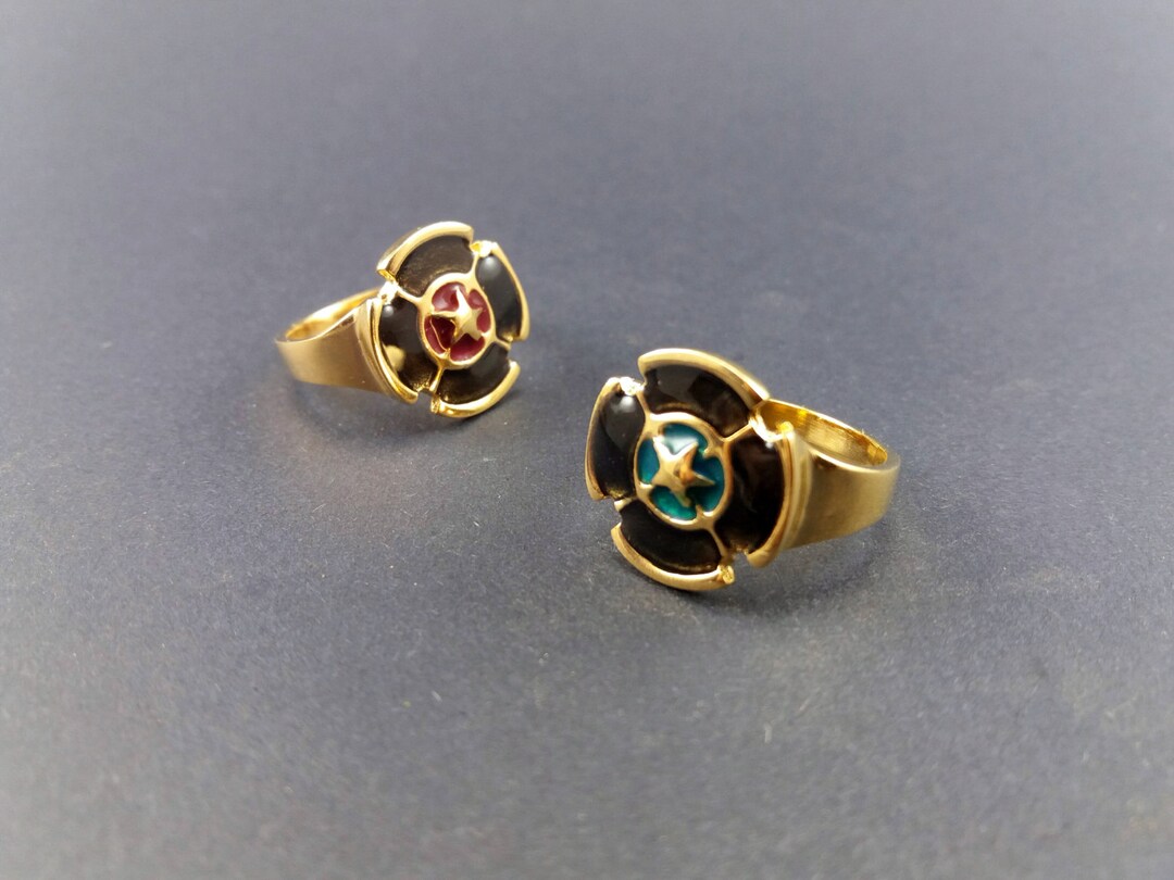 Heli Gold Signet Ring, Helicopter Gold Signet Ring, Enamel Gold Signet ...