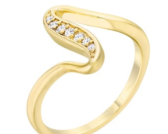 Diamond Wave Ring - Etsy