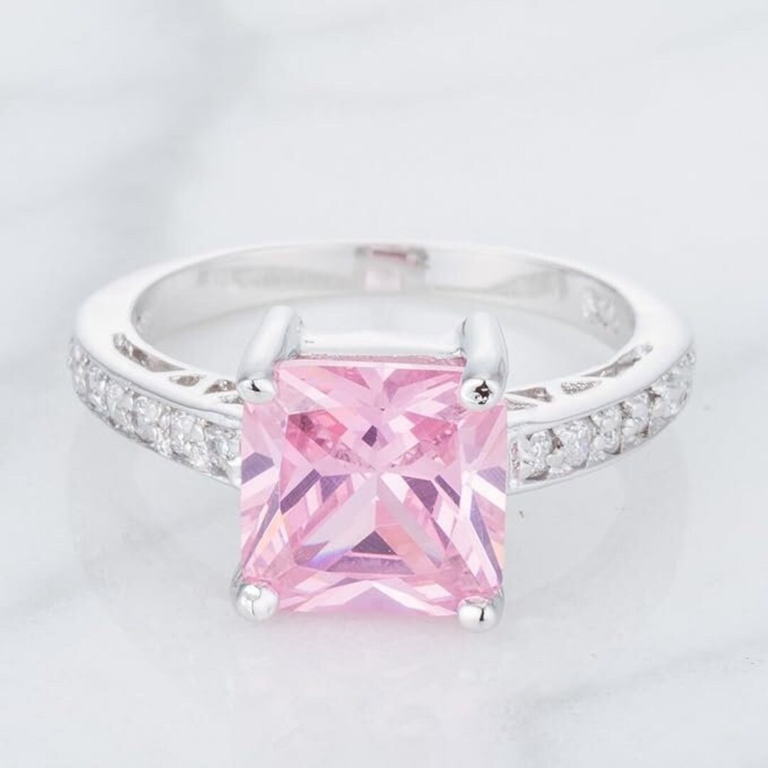 Princess Pink Diamond Ring Princess Cut Diamond Ring Pink - Etsy