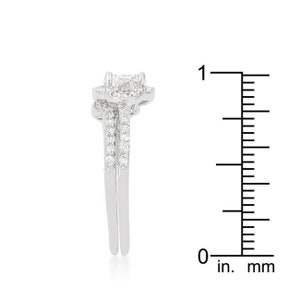 Fancy Diamond Wedding Set Elegant Bridal Set Silver - Etsy