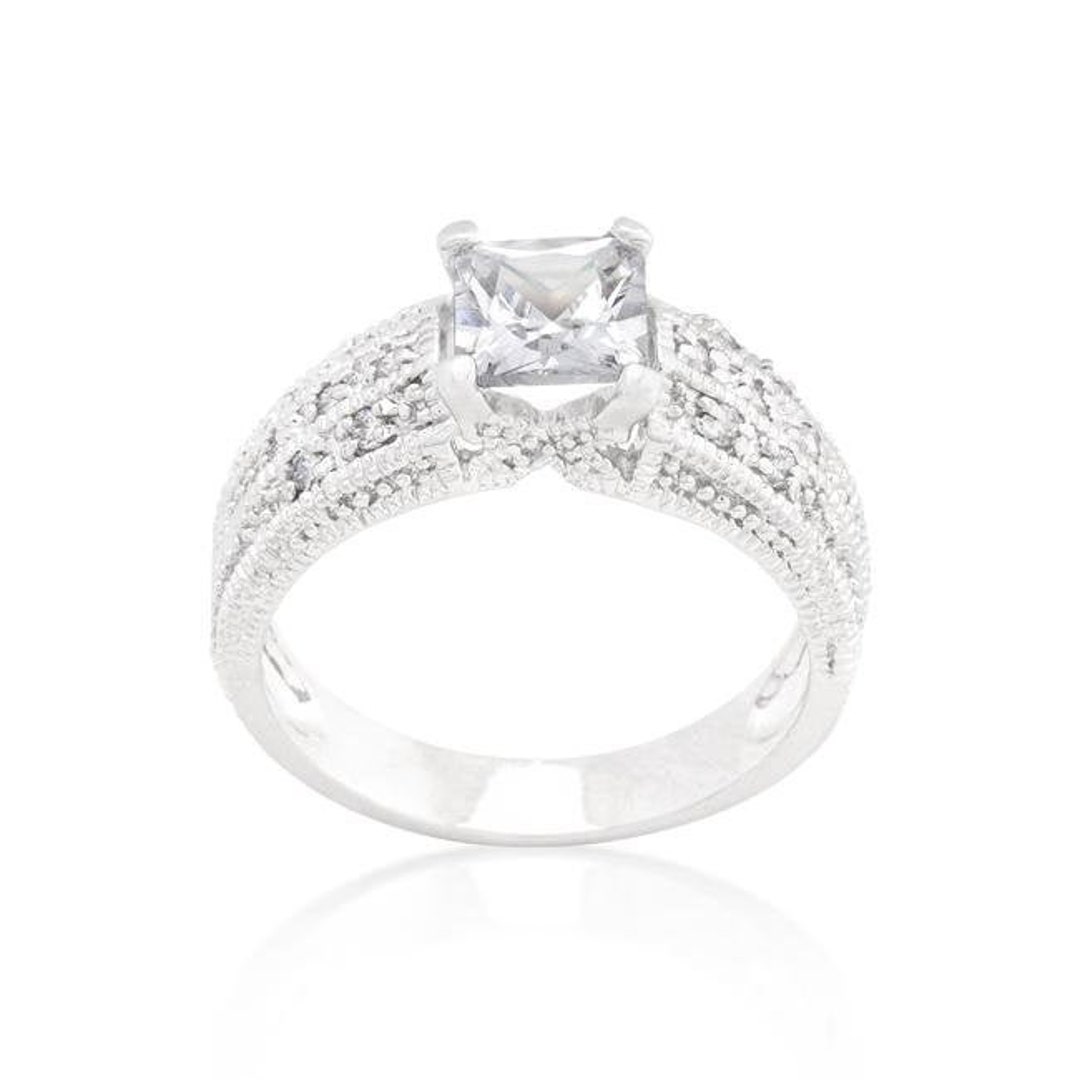 Princess Cut Diamond Ring Princess Cut Silver Ring Gorgeous - Etsy