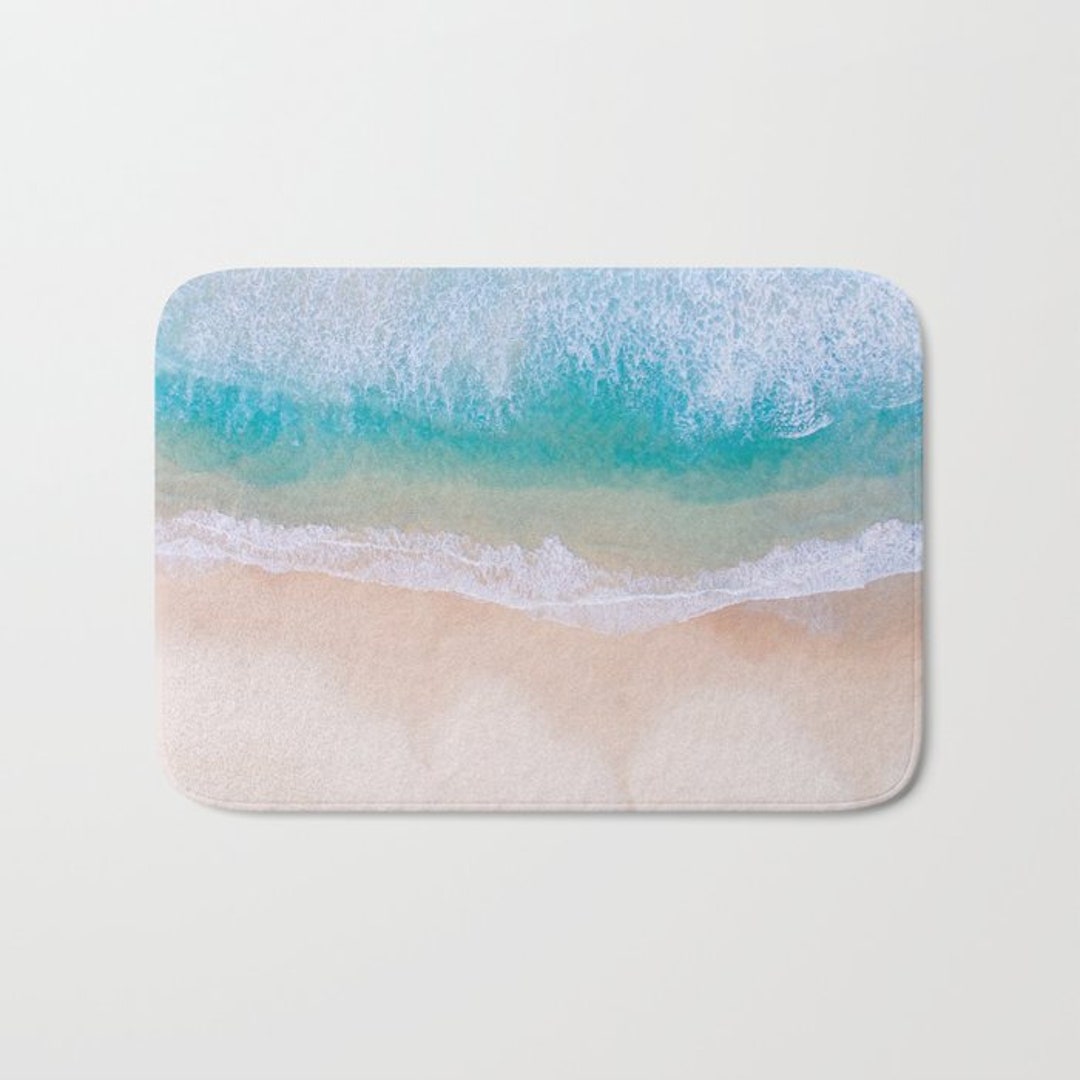 Ocean Beach Shower Bath Mat Tropical Bath Mat Summer Beach - Etsy