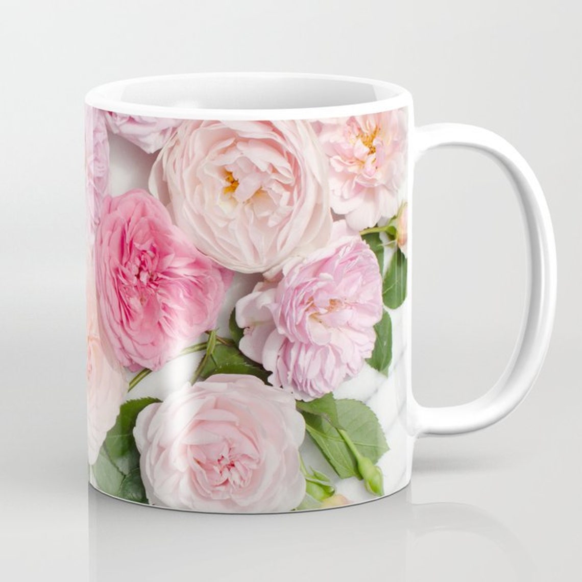 Pink Flowers Coffee Mug Floral Ceramic Mug Summer Flowers - Etsy