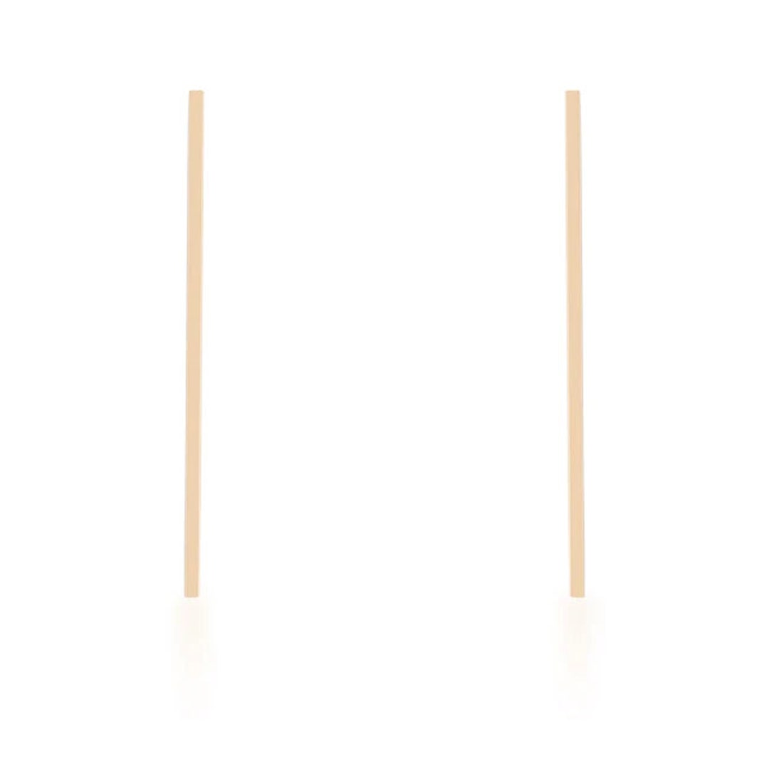 Gold Long Line Drop Earrings, Gold Stainless Steel Line Earrings, Line ...
