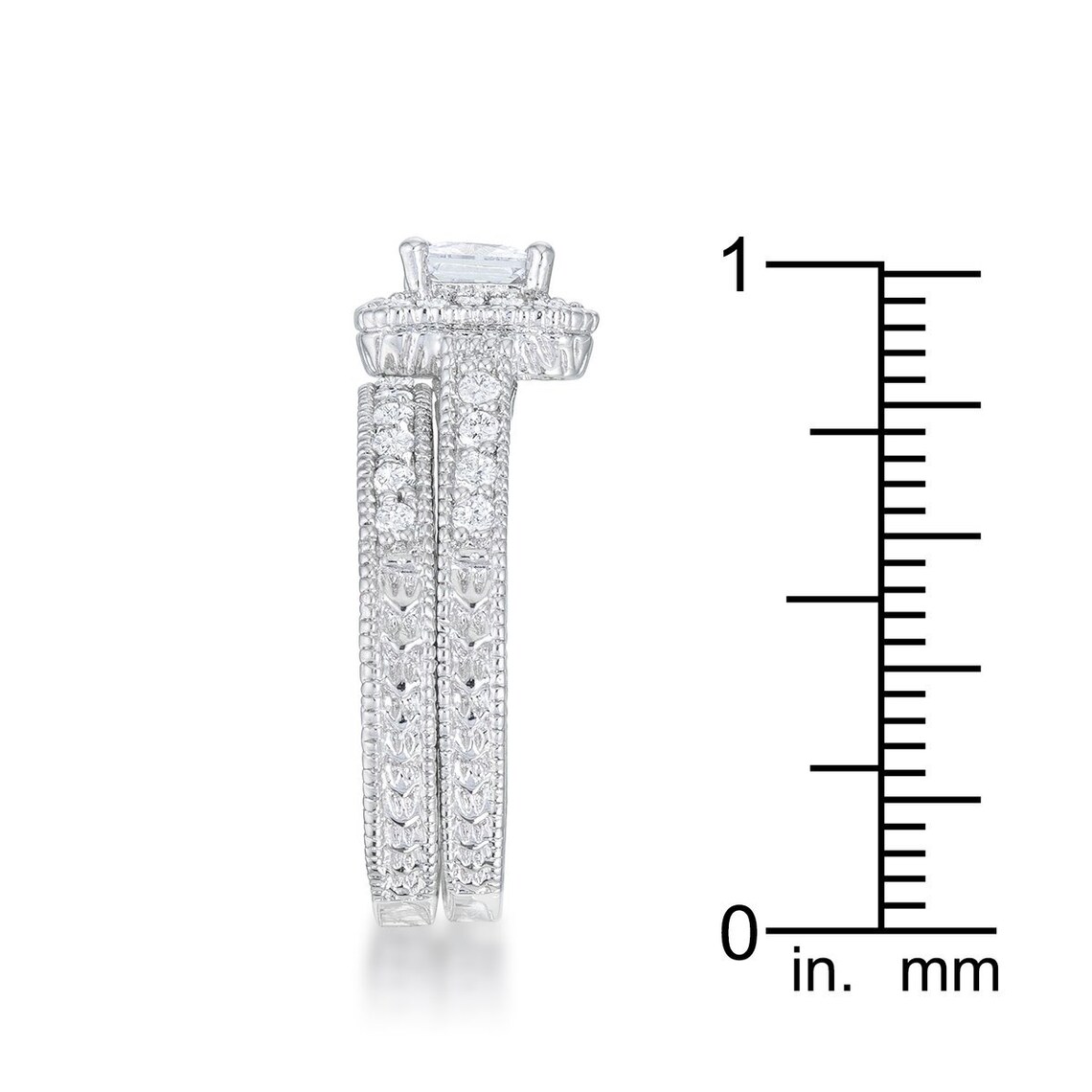 Princess Cut Bridal Set Art Deco Bridal Set Diamond - Etsy