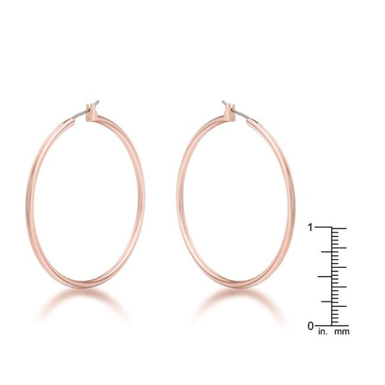 Medium Rose Gold Hoops Small Rose Gold Hoops Minimal Hoops - Etsy