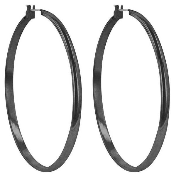 Small Black Hoops - Etsy