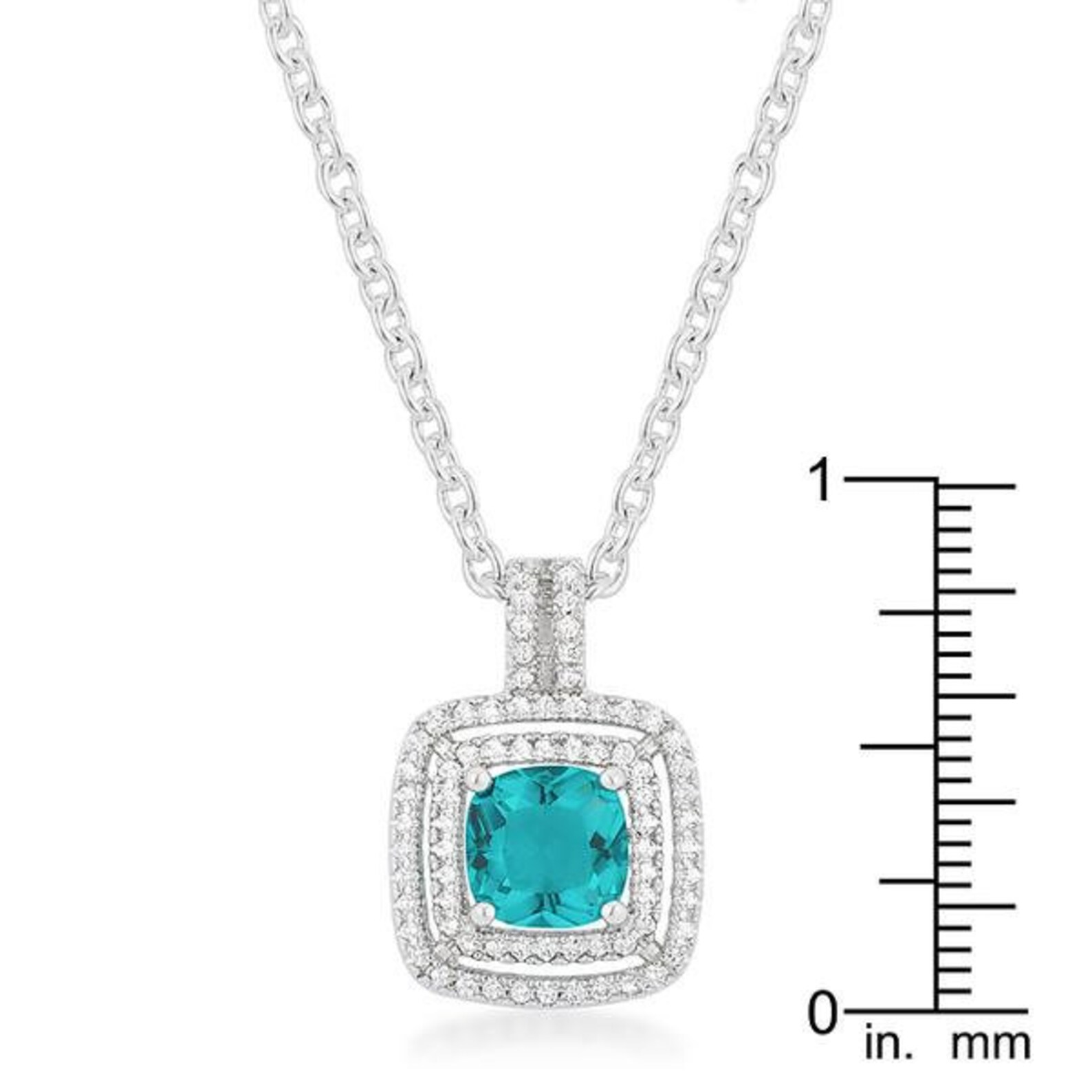 Aqua Halo Diamond Pendant Aquamarine Diamond Elegant Aqua - Etsy