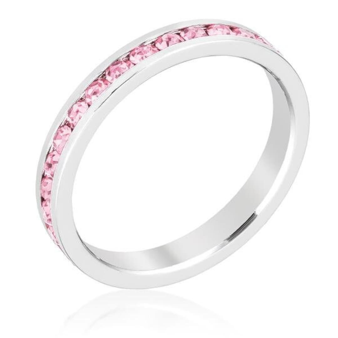 Pink Swarovski Crystal Band, Pink Eternity Band, Pink Diamond Full ...