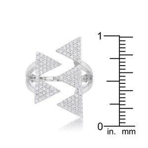 Modern Diamond Geometric Triangle Ring, Silver Geometric Open Ring ...