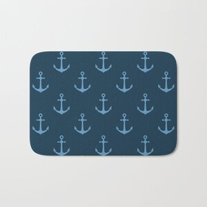 Nantucket Summer Collection: Nautical Anchor Bath Mat Blue - Etsy