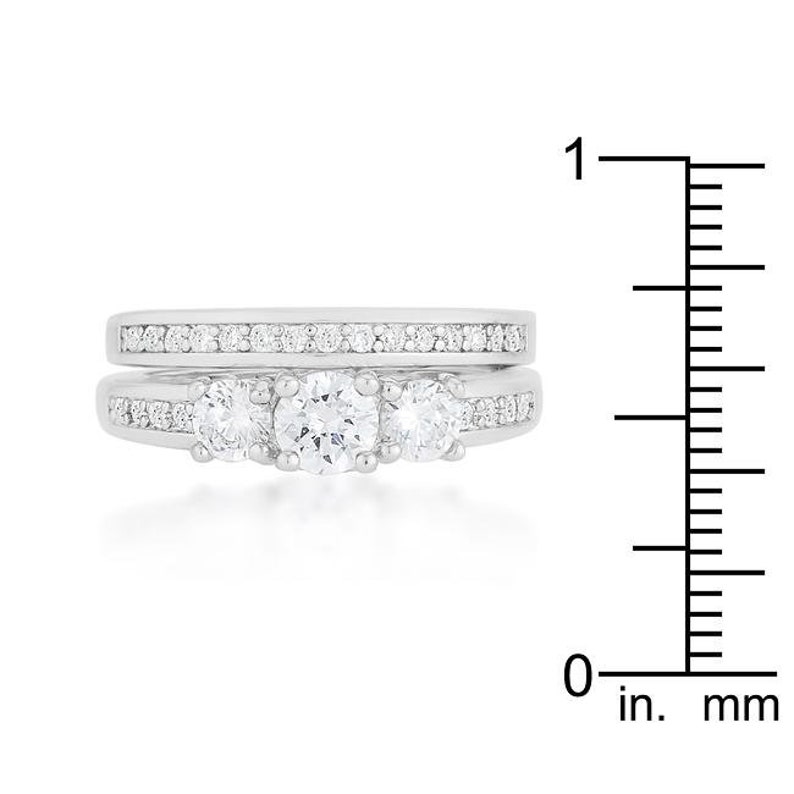 Three Stone Diamond Wedding Ring Set Fancy Diamond Bridal - Etsy