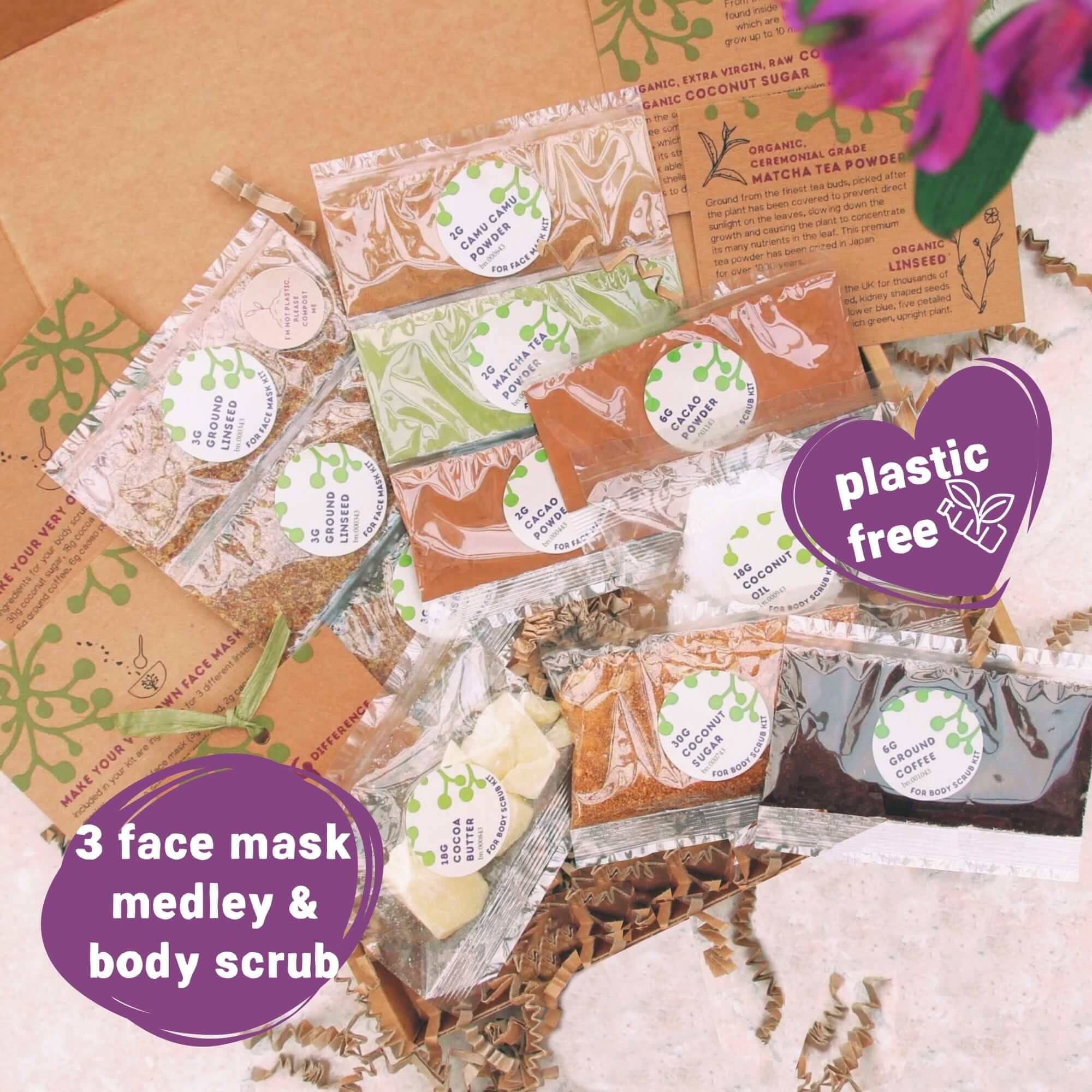 All Natural Make Your Own Skincare Kit, Face Mask Kit & Body Scrub Kit ...