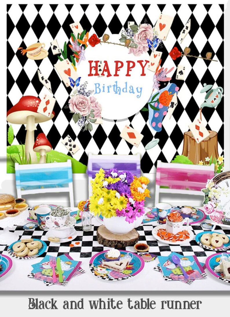 Alice in Wonderland Mad Hatter Tea Party Backdrop - Etsy