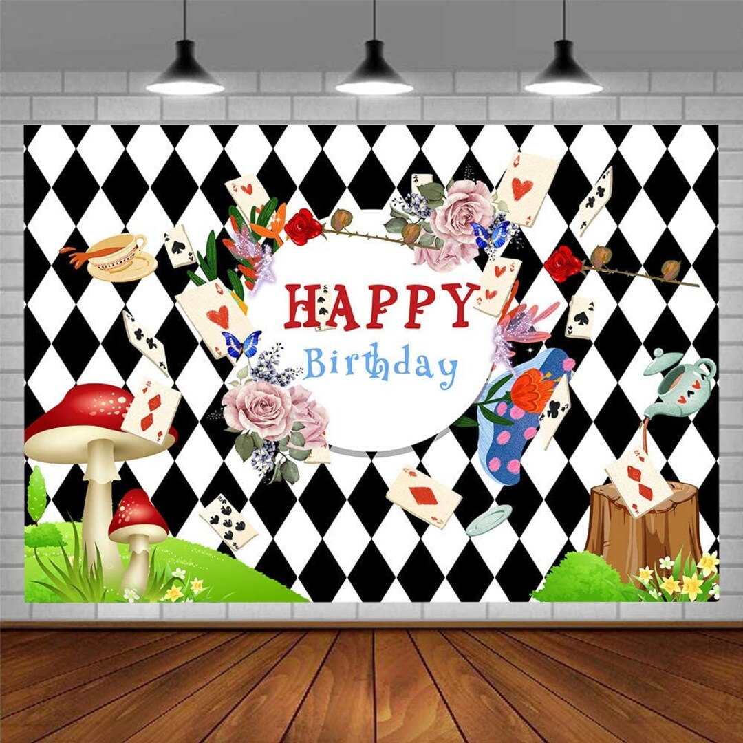 Alice in Wonderland Mad Hatter Tea Party Backdrop Un-birthday - Etsy