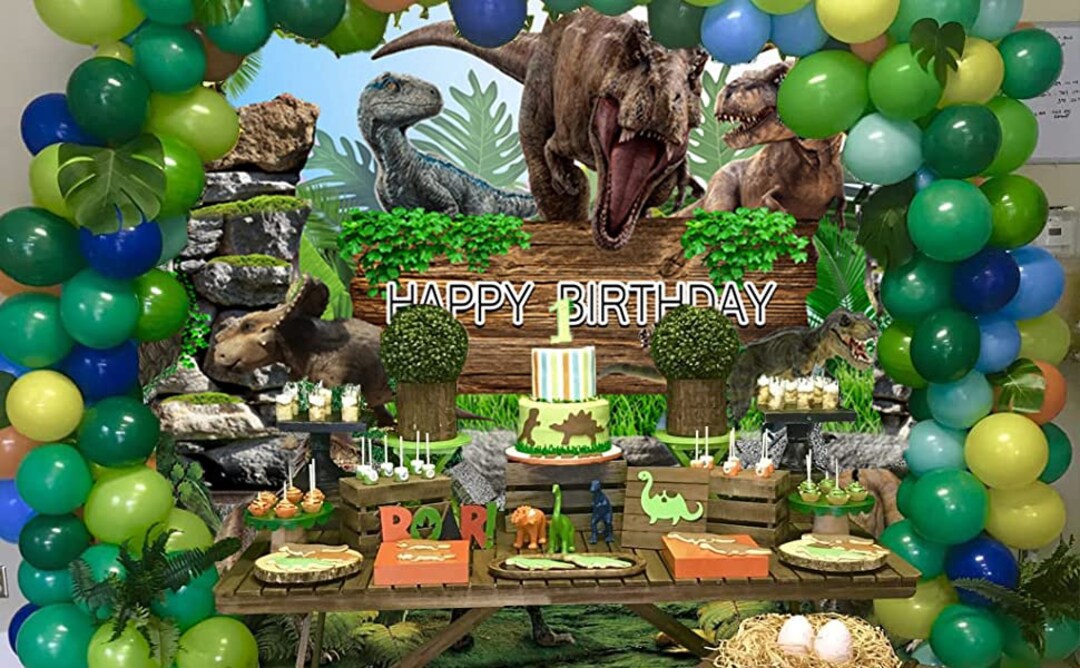 7x5ft Dinosaur Theme Backdrop Jungle Park Boys Kids Birthday Party ...