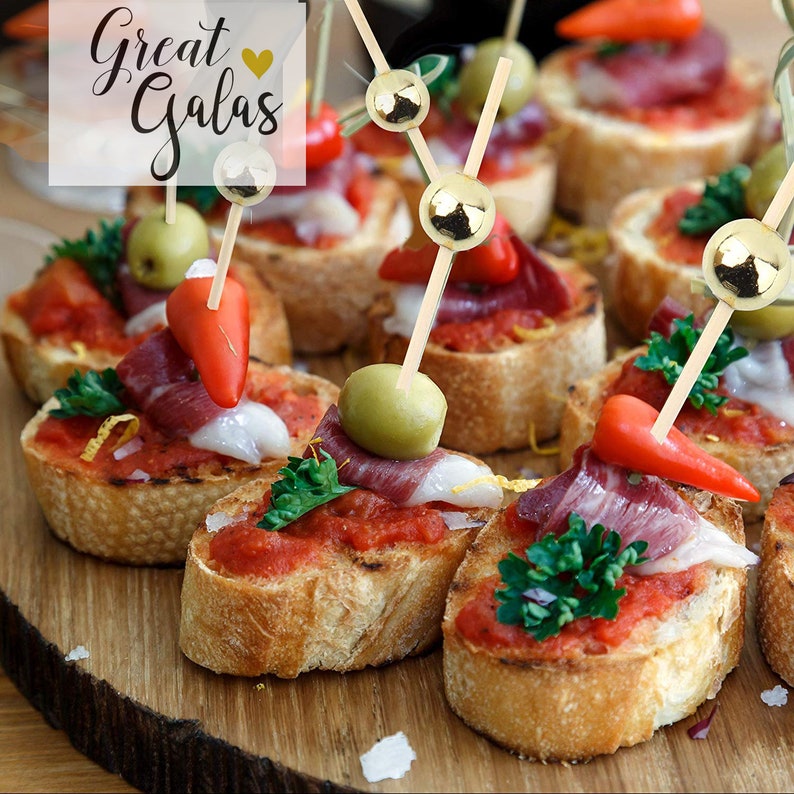 Cocktail Picks Handmade Bamboo Party Supplies Appetizer - Etsy